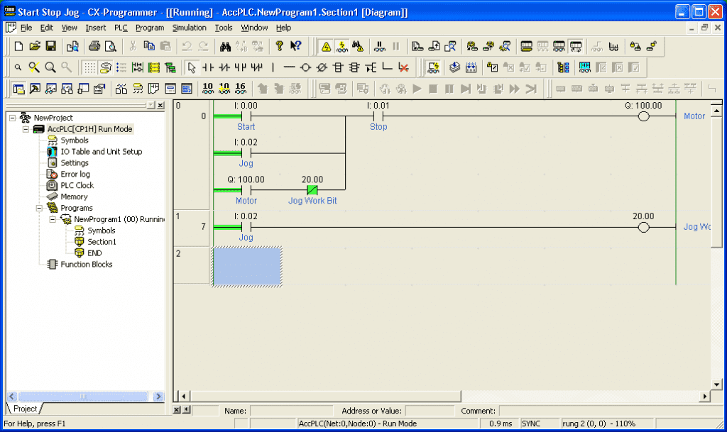 Omron CP1H Setting, Forcing and Online Editing | ACC Automation