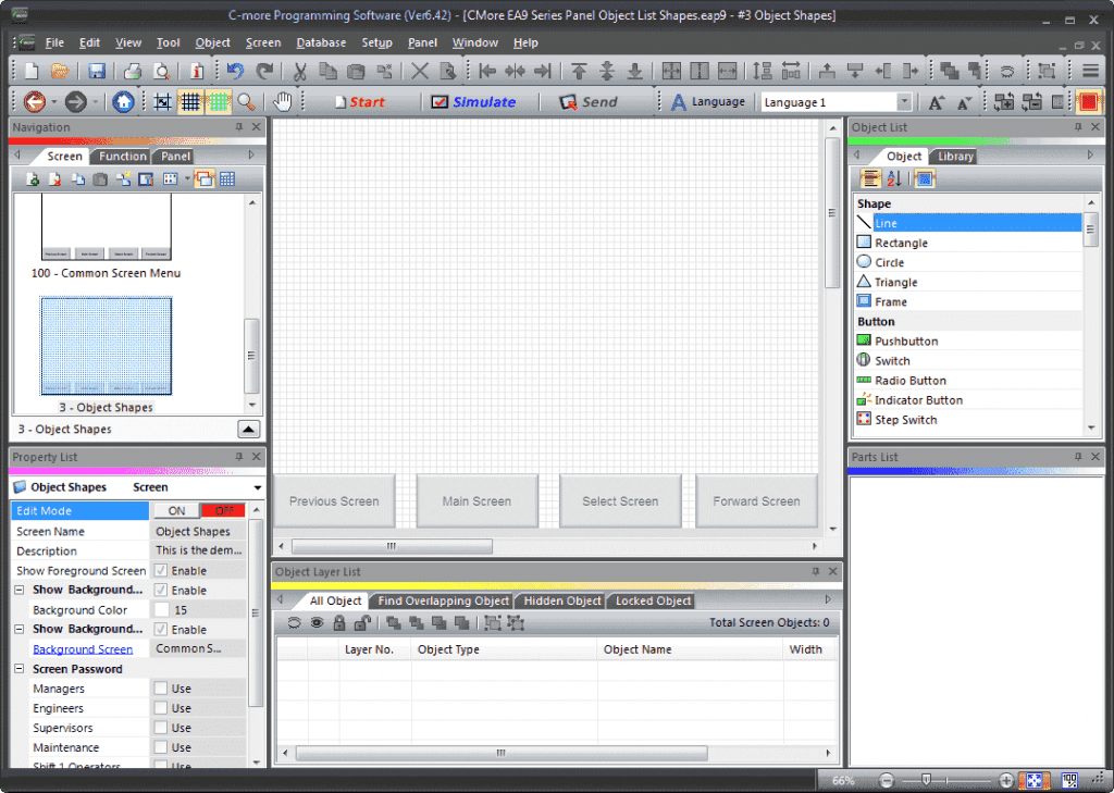 C-More EA9 HMI Series Panel Object List Shapes | ACC Automation