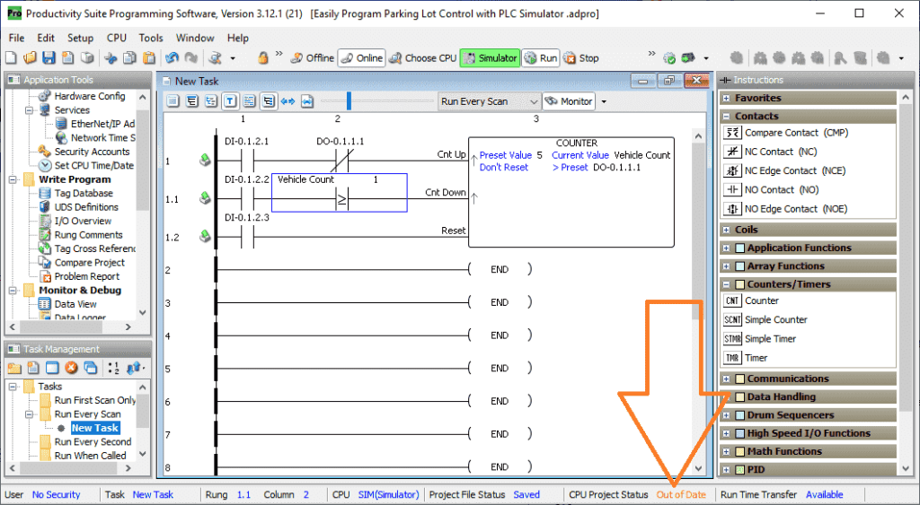 Easily Program Parking Lot Control PLC Simulator | ACC Automation