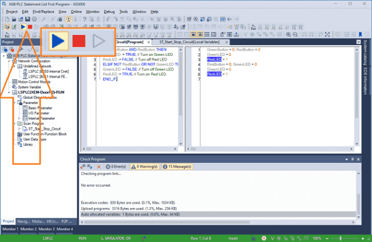 XGB PLC Simulator Structured Text (ST) | ACC Automation: PLC ...